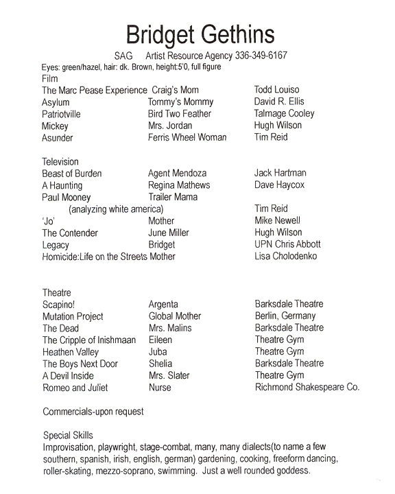 Female Talent: Bridget Gethins